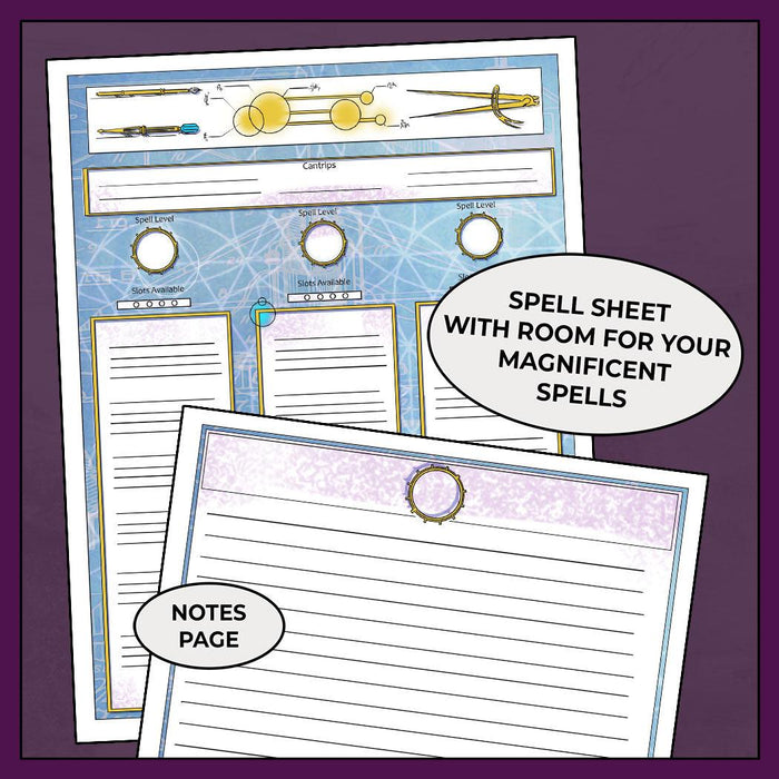 D&D 5e Artificer Character Sheet, Blueprint - Fillable PDF