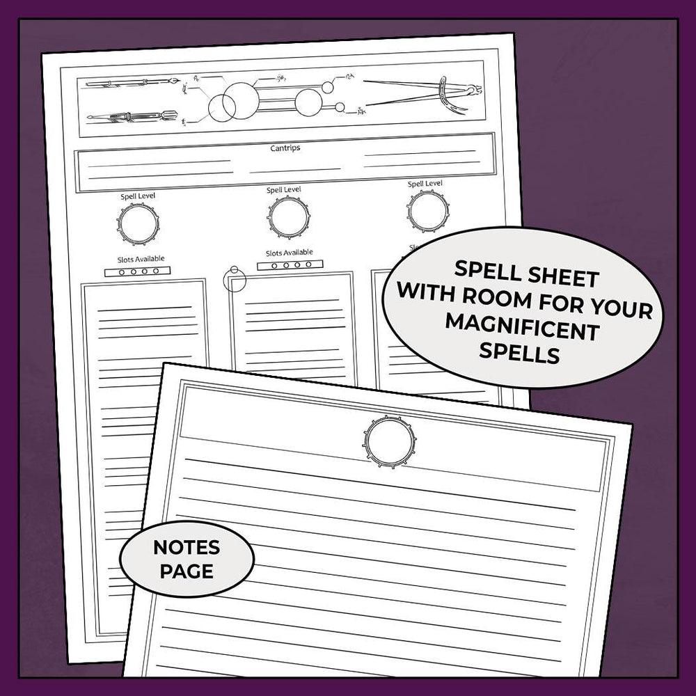 Blueprint, Colorless - 5e Artificer Character Sheet, Fillable PDF