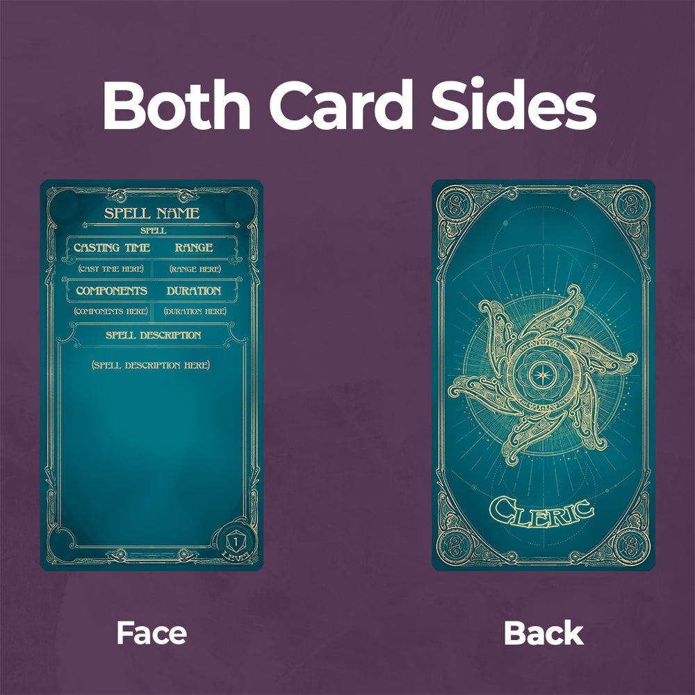 Cleric Spell Cards - D&D 5e Spell Cards - Fillable PDF