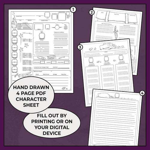 Deceptive Rogue, Colorless - DnD 5e Rogue Character Sheet, Form ...