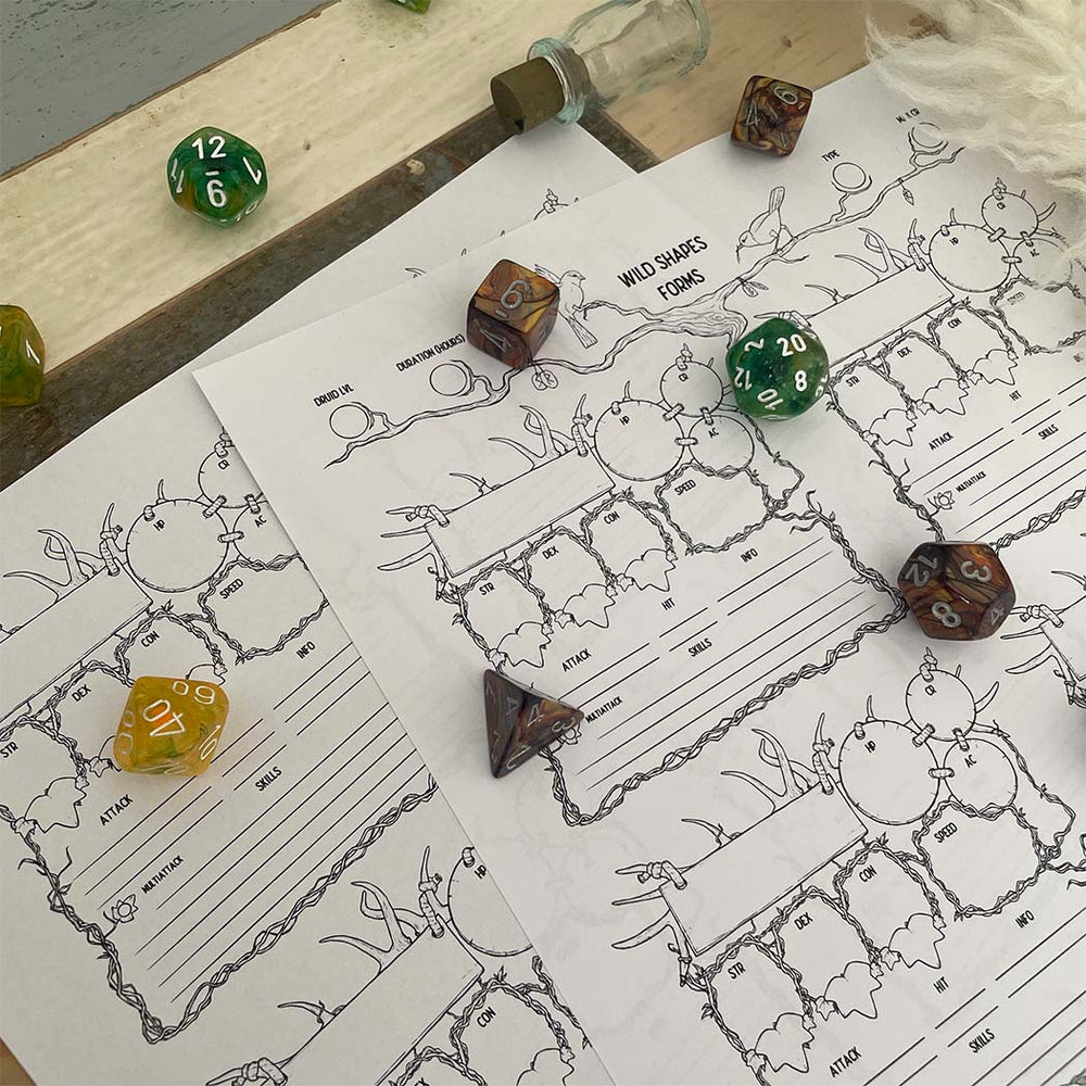 Druid Wild Shapes Tracker | D&D 5e | Fillable PDF