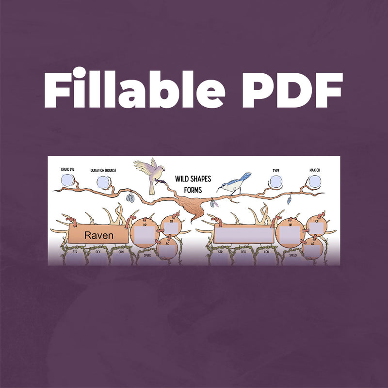 Druid Wild Shapes Tracker | D&D 5e | Fillable PDF