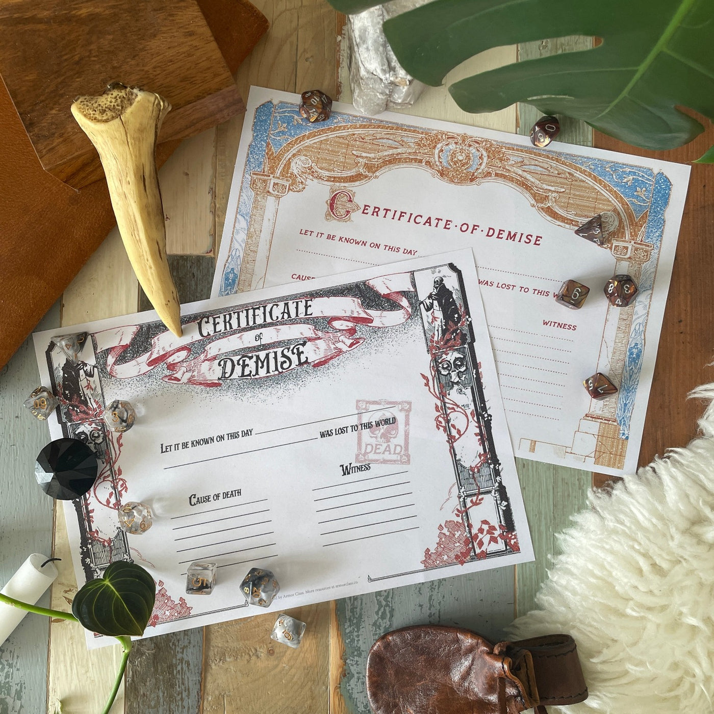 D&D Certificate of Demise | Death Certificate for Players