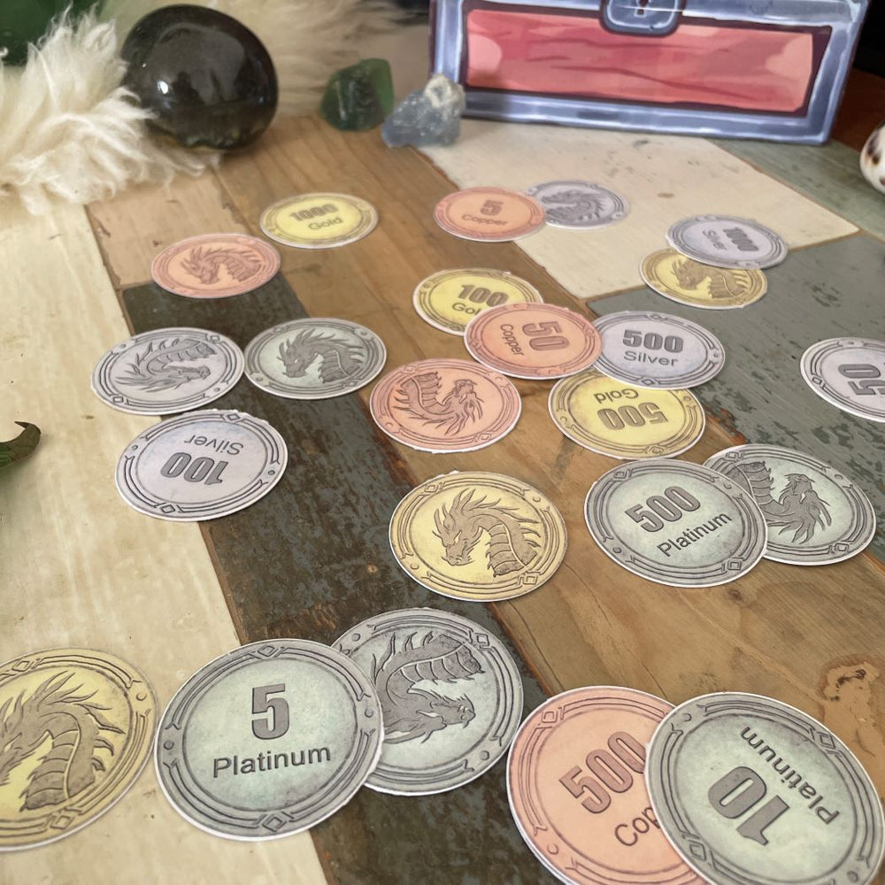D&D Currency Cards & Coins | Printable PDF