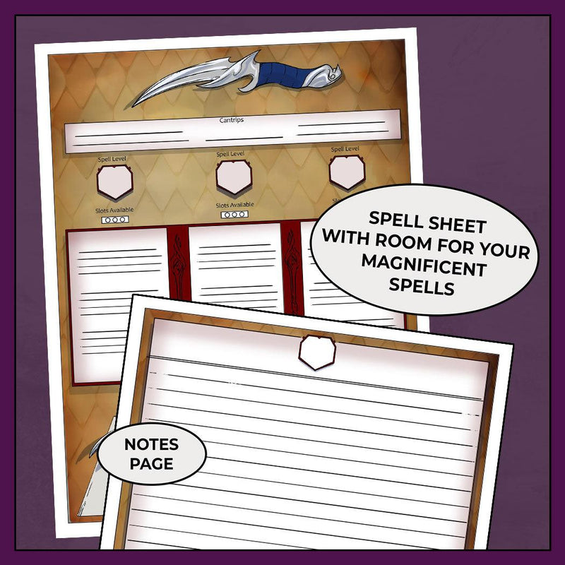 D&D 5e Fighter Character Sheet, Indomitable - Fillable PDF