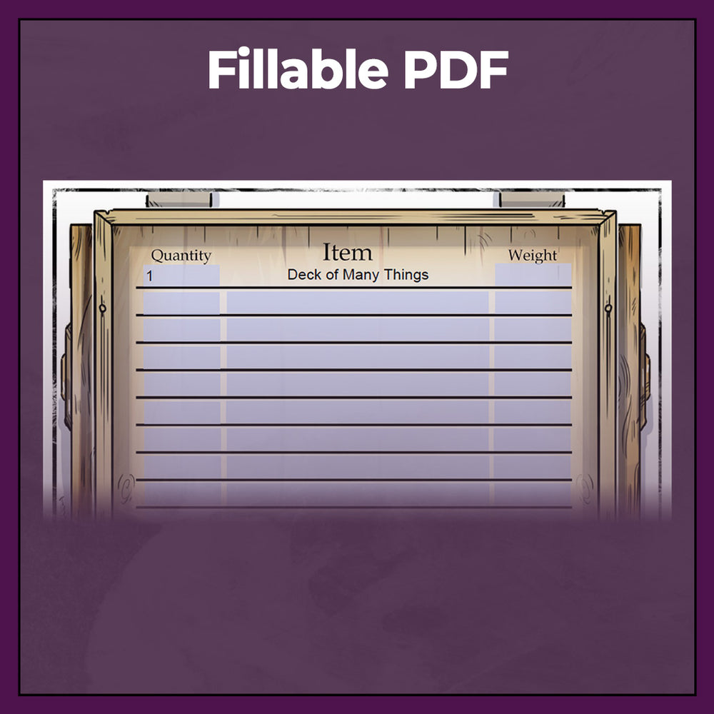 D&D Inventory Sheet | Fillable PDF