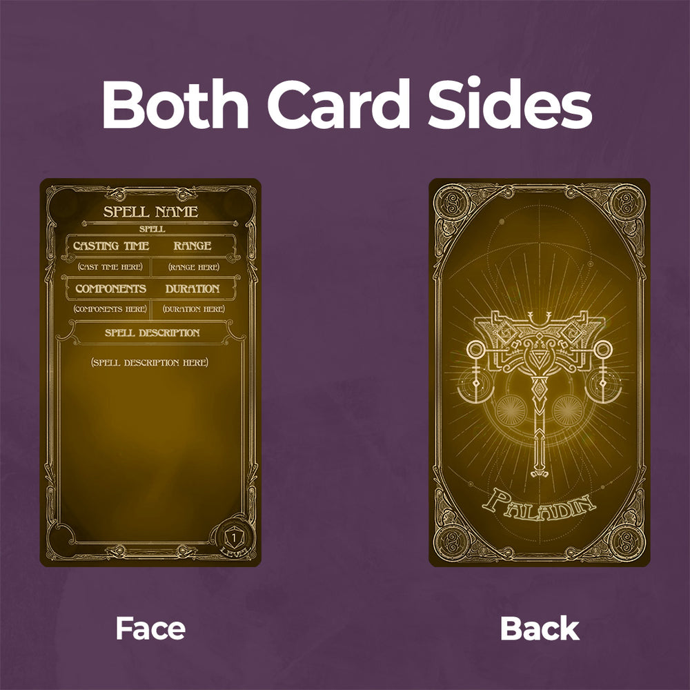 Paladin Spell Cards - D&D 5e Spell Cards - Fillable PDF