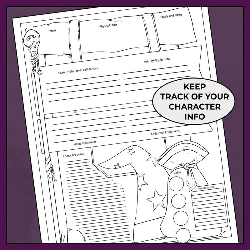 Scholar of the Arcane, Colorless - DnD 5e Wizard Character Sheet, Form ...