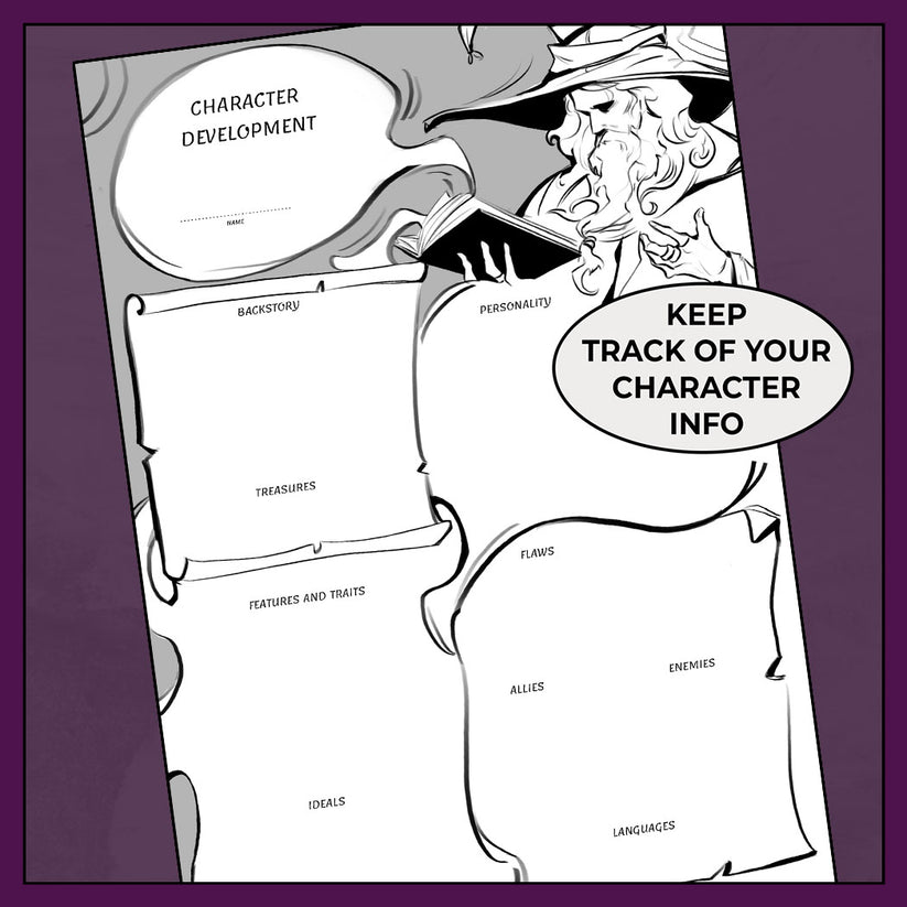 D&D 5e Wizard Character Sheet, Spellbound - Fillable PDF – Armor Class