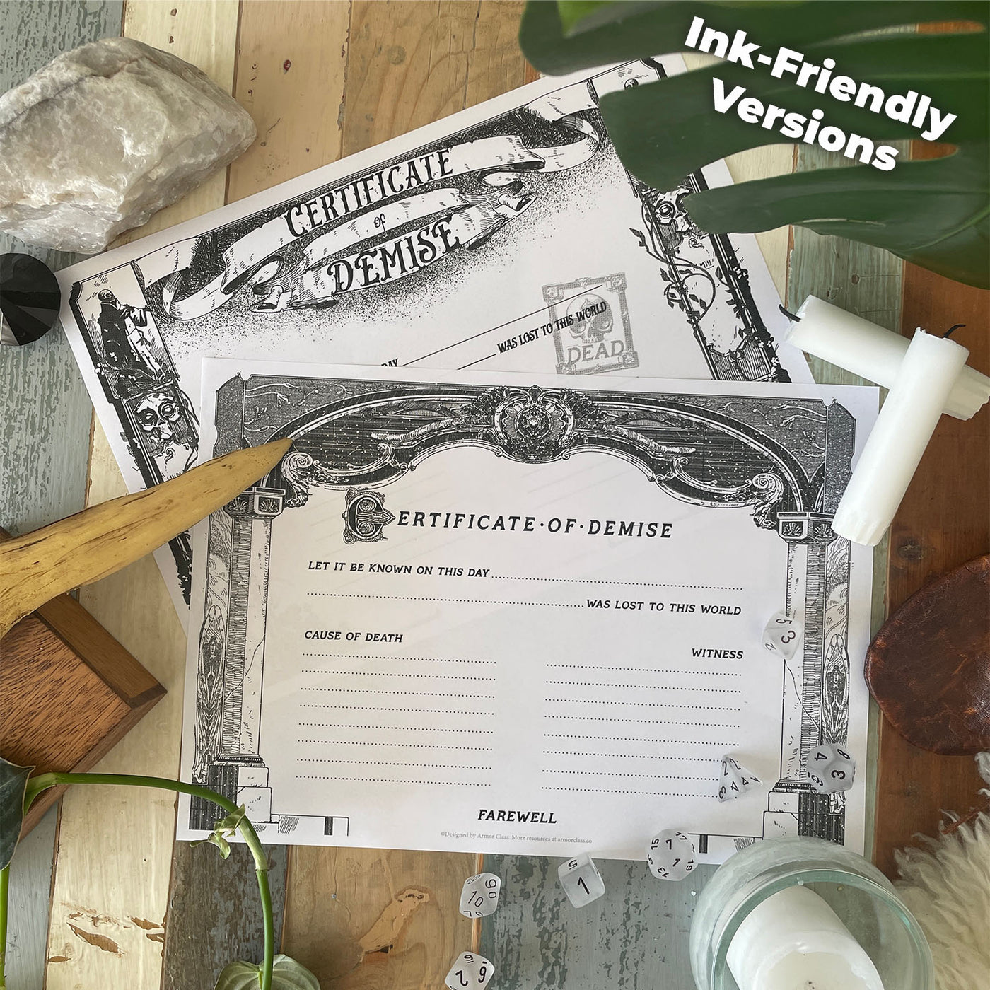 D&D Certificate of Demise | Death Certificate for Players