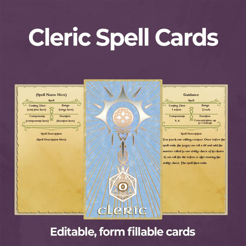 Eldritch | Spell Cards Bundle - 5e Spell Cards - Fillable PDF
