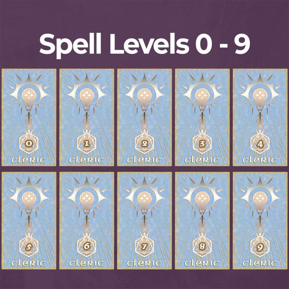 Cleric Spell Cards - D&D 5e Spell Cards - Fillable PDF