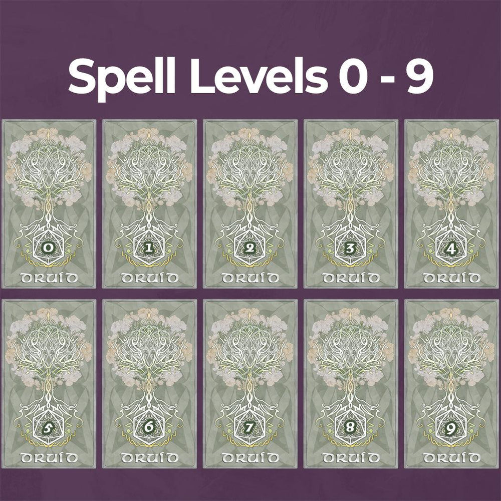 Druid Spell Cards - D&D 5e Spell Cards - Fillable PDF