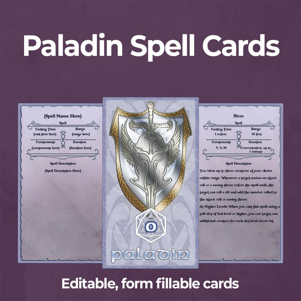 Eldritch | Spell Cards Bundle - 5e Spell Cards - Fillable PDF