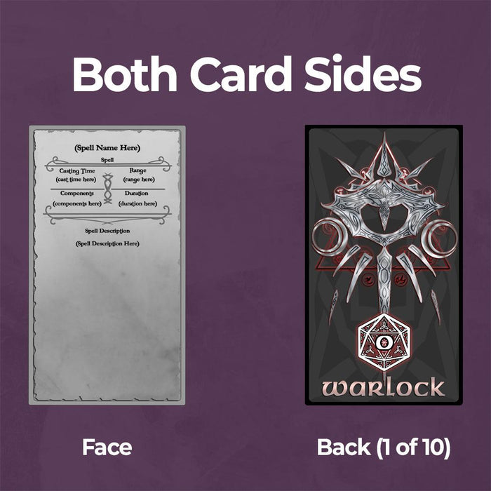 Warlock Spell Cards - D&D 5e Spell Cards - Fillable PDF