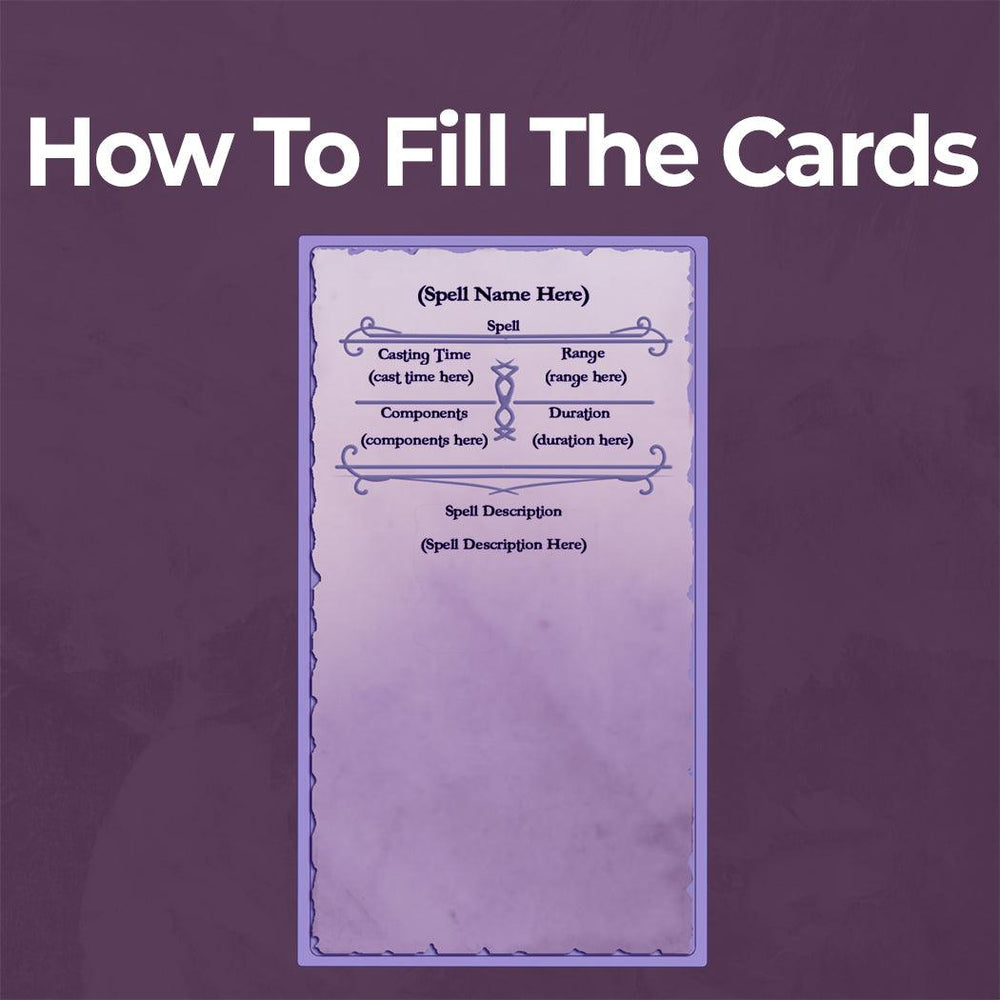 Wizard Spell Cards - D&D 5e Spell Cards - Fillable PDF